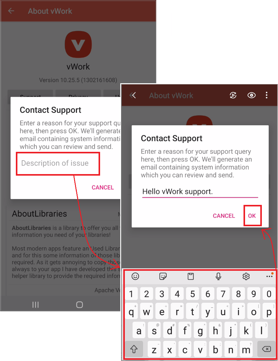Android Send A Vwork Support Request From Your Vwork Mobile App Vwork Support