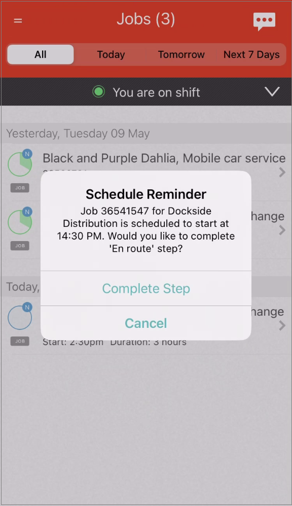 How mobile reminders work – vWork Support