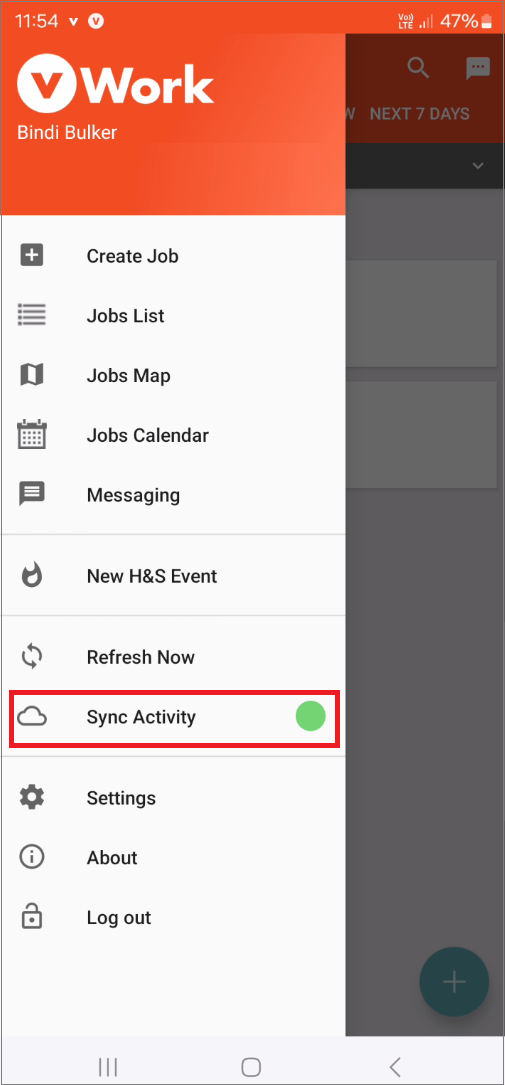 Android: sync vWork mobile app job information with the vWork server ...