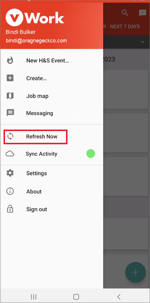 Android Sync Vwork Mobile App Job Information With The Vwork Server Vwork Support