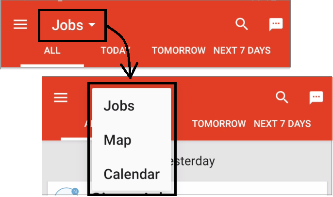 Android: using the Jobs screen – vWork Support
