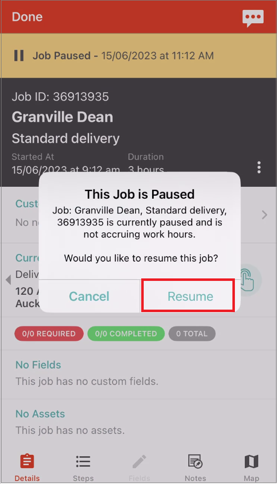Ios Pause A Job In The Vwork Mobile App Vwork Support