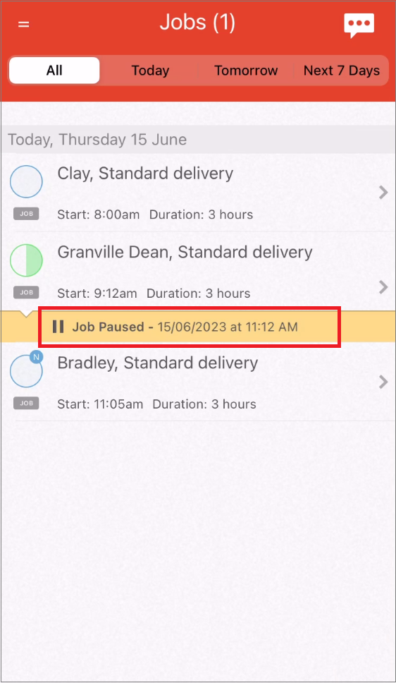 Ios Pause A Job In The Vwork Mobile App Vwork Support