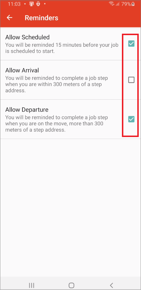 Android: vWork mobile app - turn on mobile reminders – vWork Support