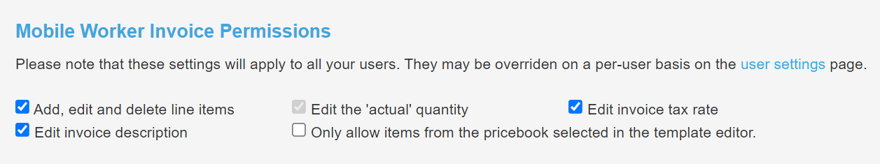 What can mobile workers change on an invoice? – vWork Support