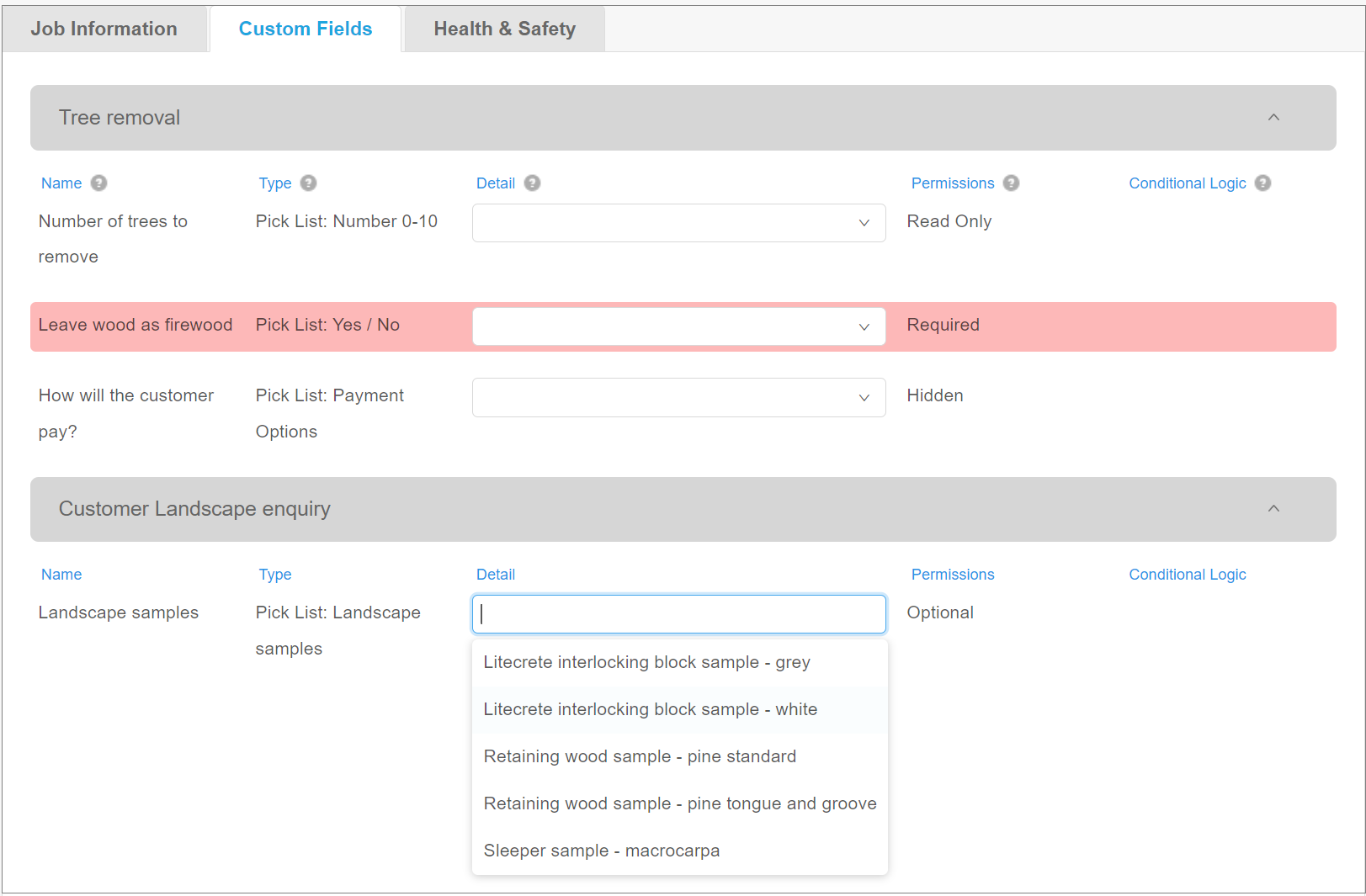 Custom field types – vWork Support