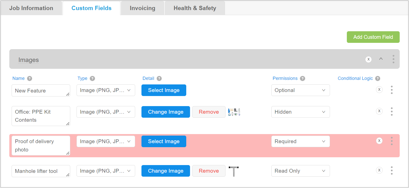 Custom field types – vWork Support