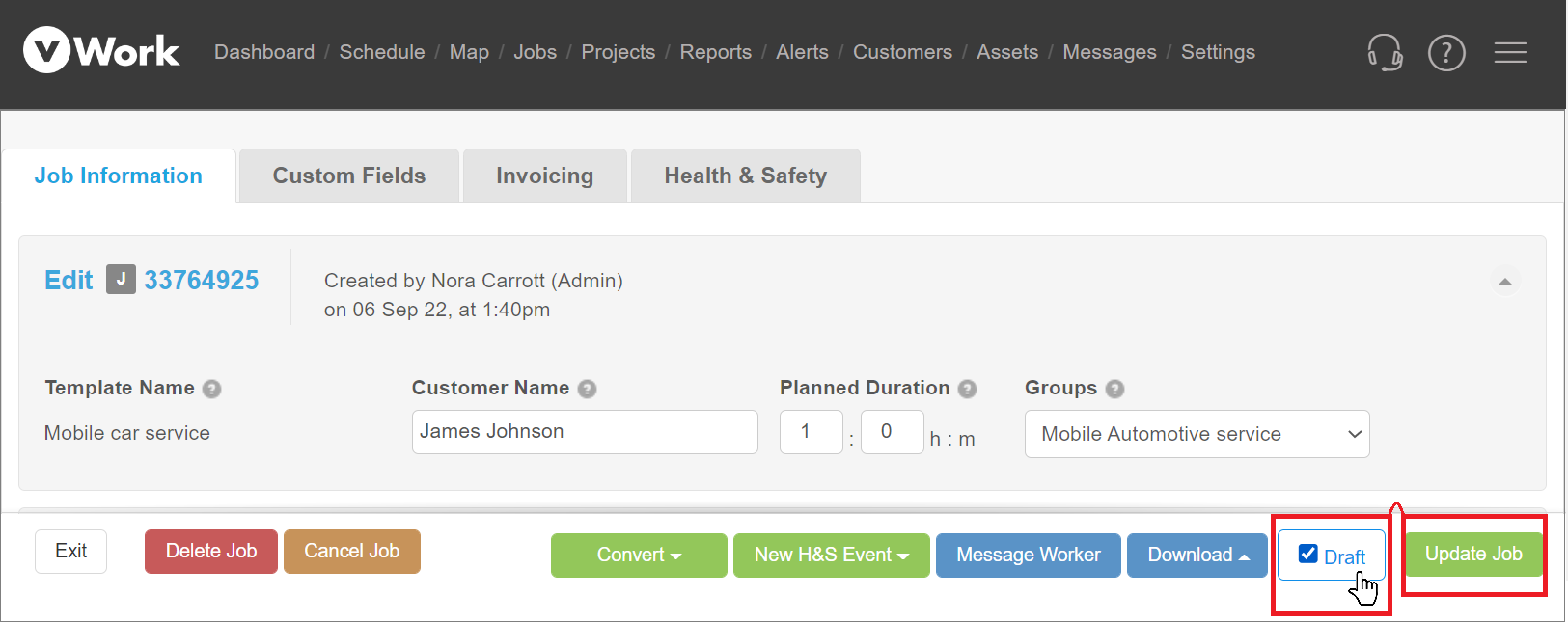 How do I use the Draft Status? – vWork Support